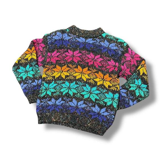American Vintage | Sweaters | Vintage Cool Colorful Winter Knit Sweater ...